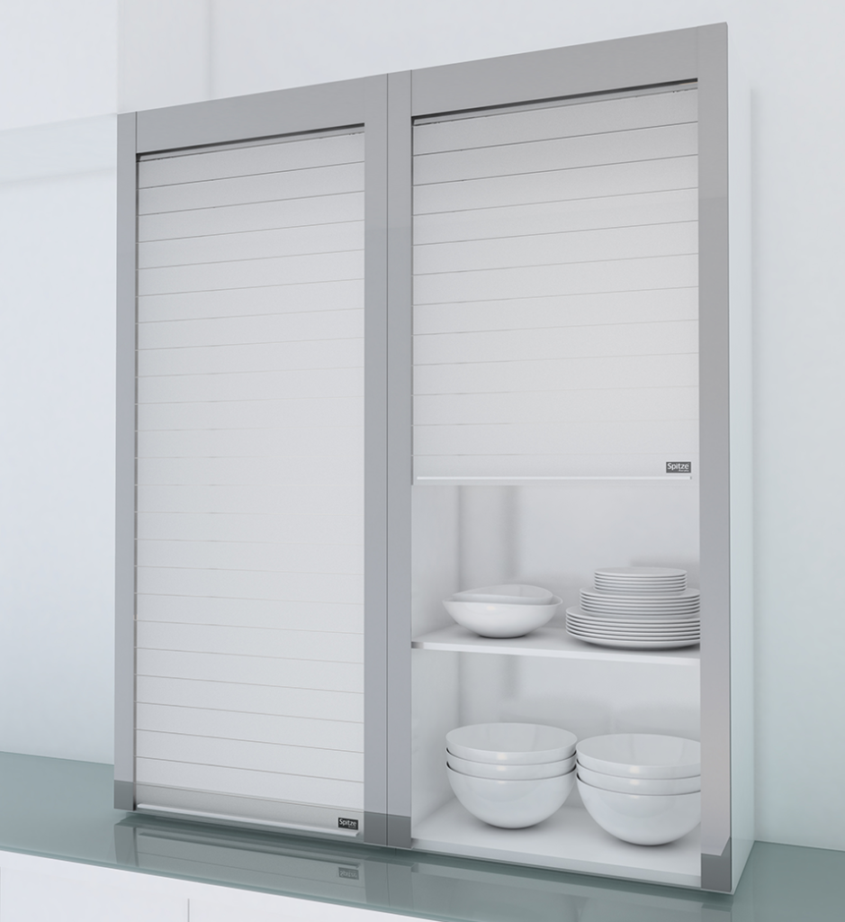 Frosted White Glass Roller Shutter - Spitze by Everyday